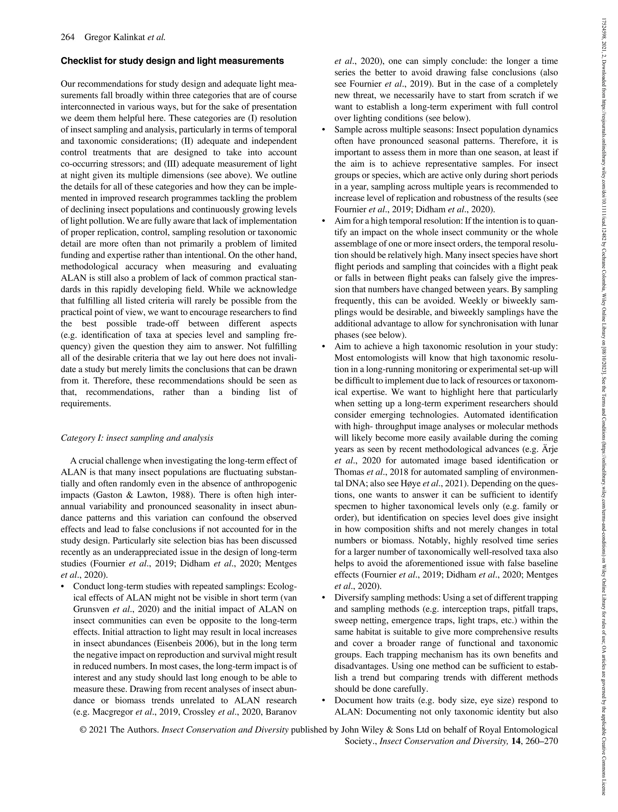 Insect Conserv Diversity - 2021 - Kalinkat - Assessing long‐term ...
