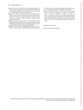 Insect Conserv Diversity - 2021 - Kalinkat - Assessing long‐term ...