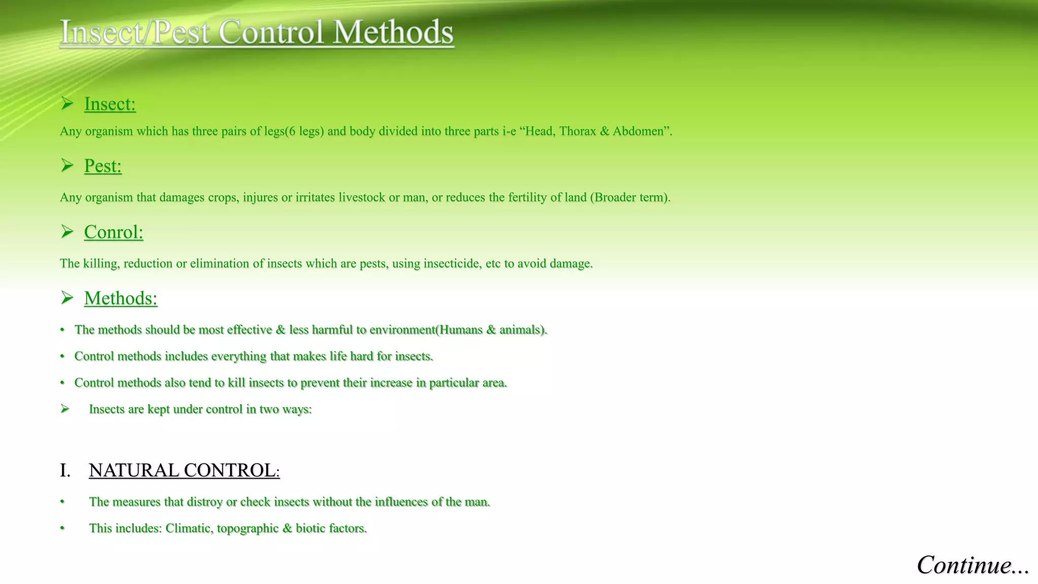 Insect/Pest control methods | PPTX