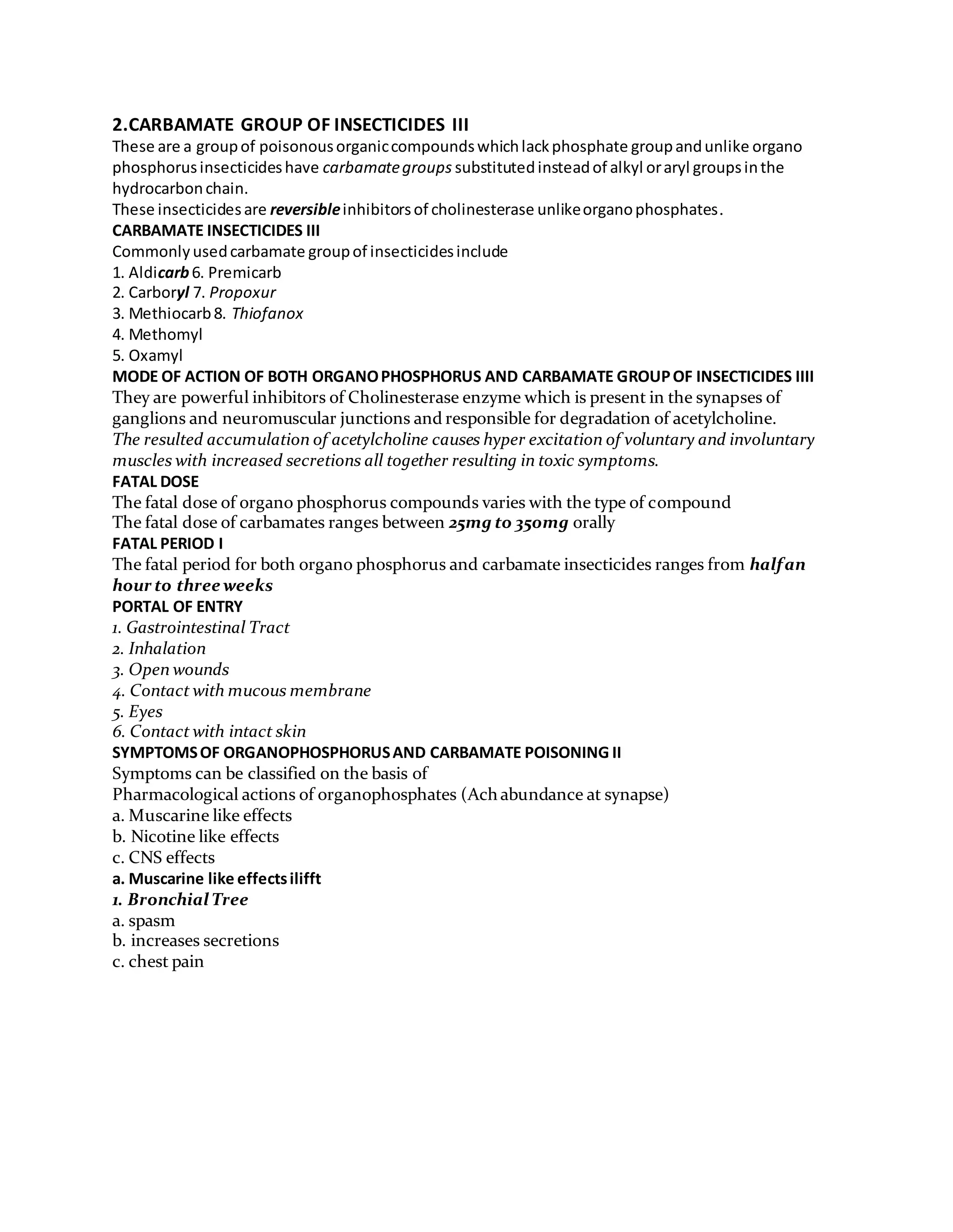 Insecticide Poisoning | DOCX