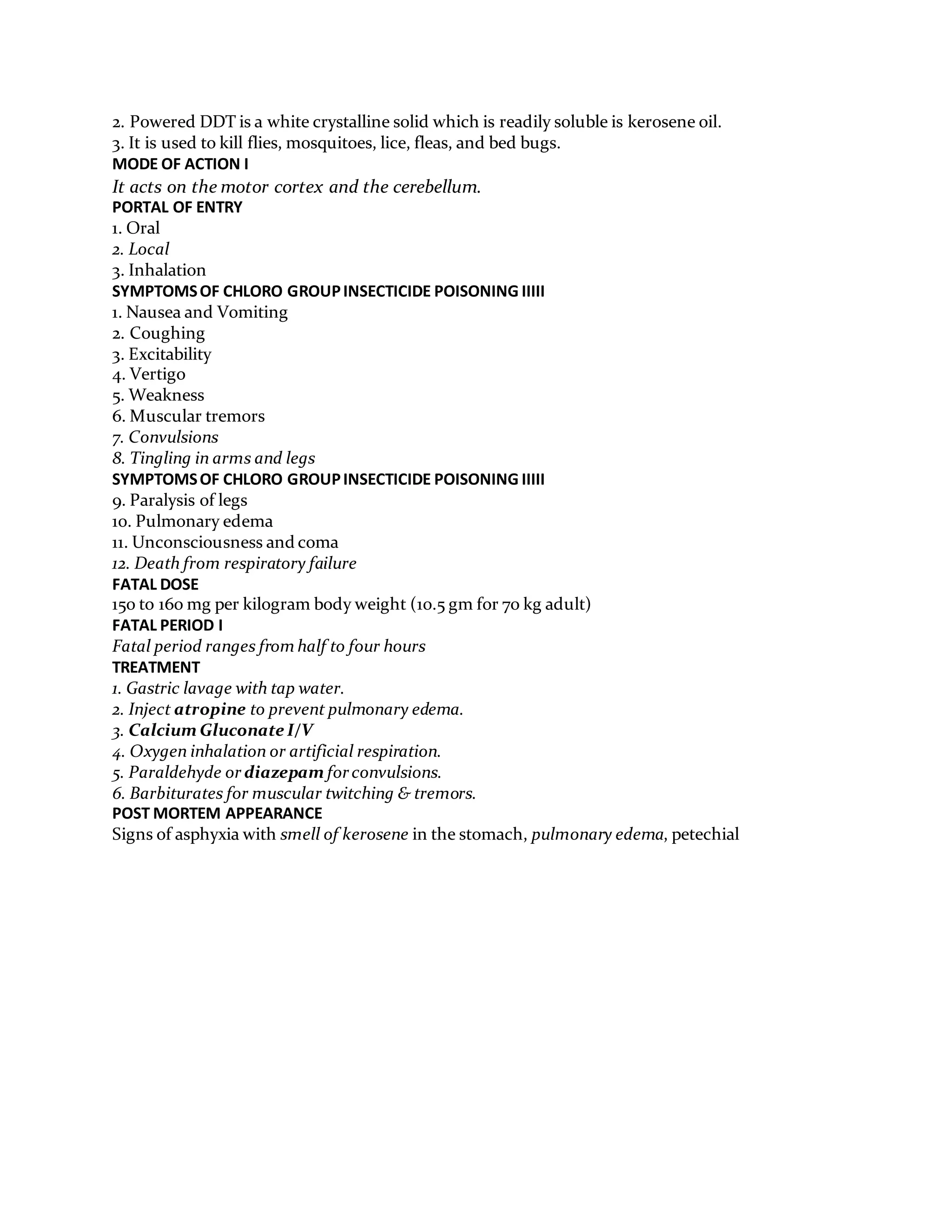 Insecticide Poisoning | DOCX