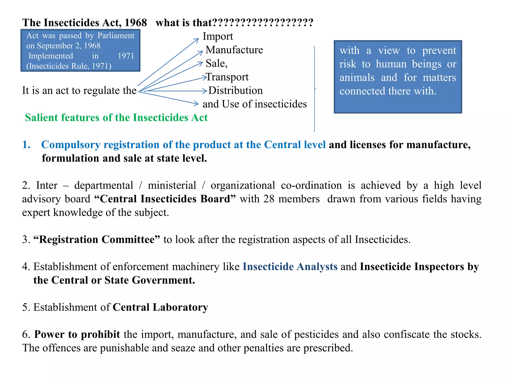 Insecticide act,1968 | PPTX