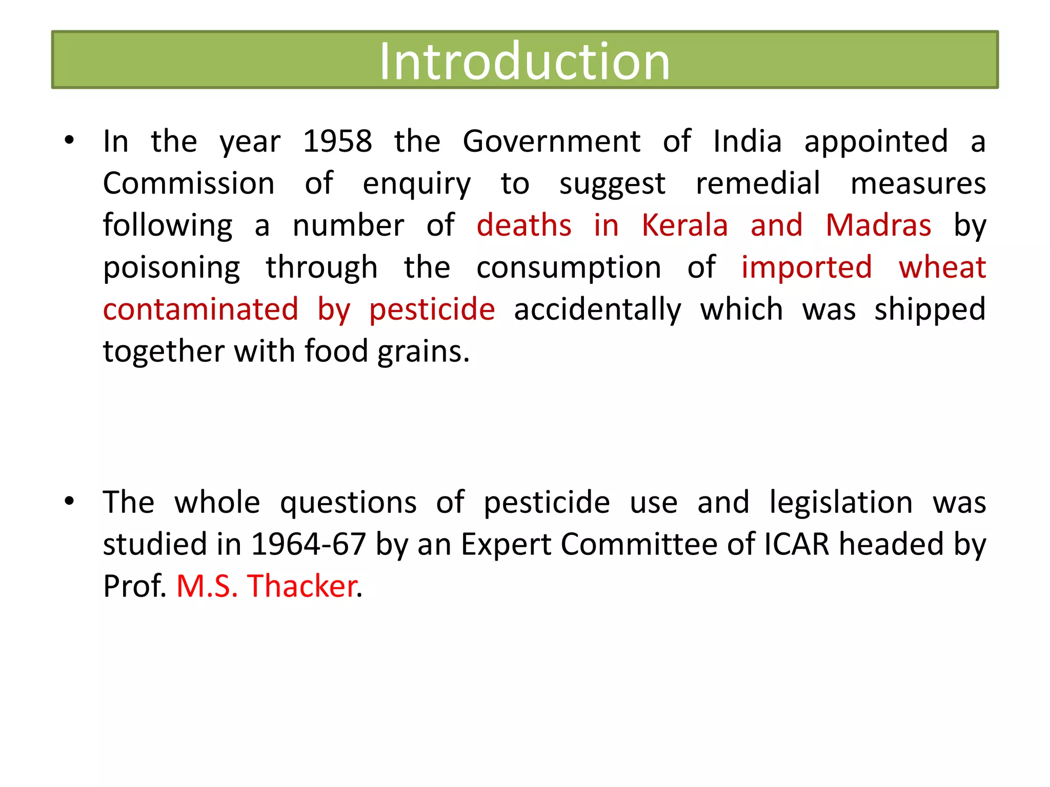 Insecticide act,1968 | PPTX