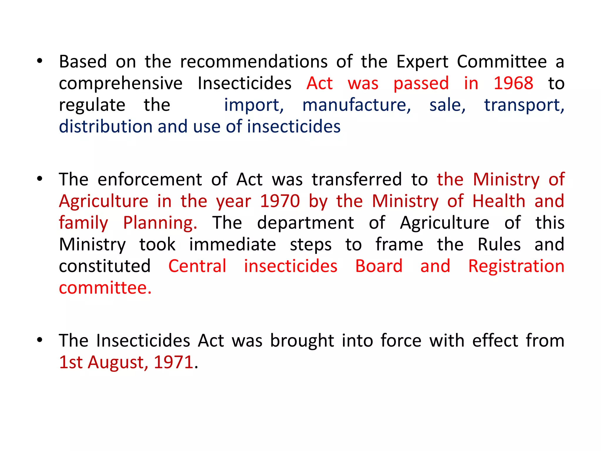 Insecticide act,1968 | PPTX