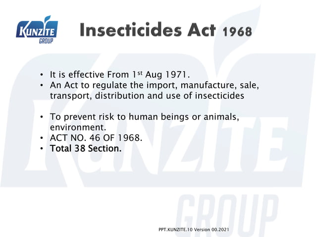 Insecticide act 1968 | PDF