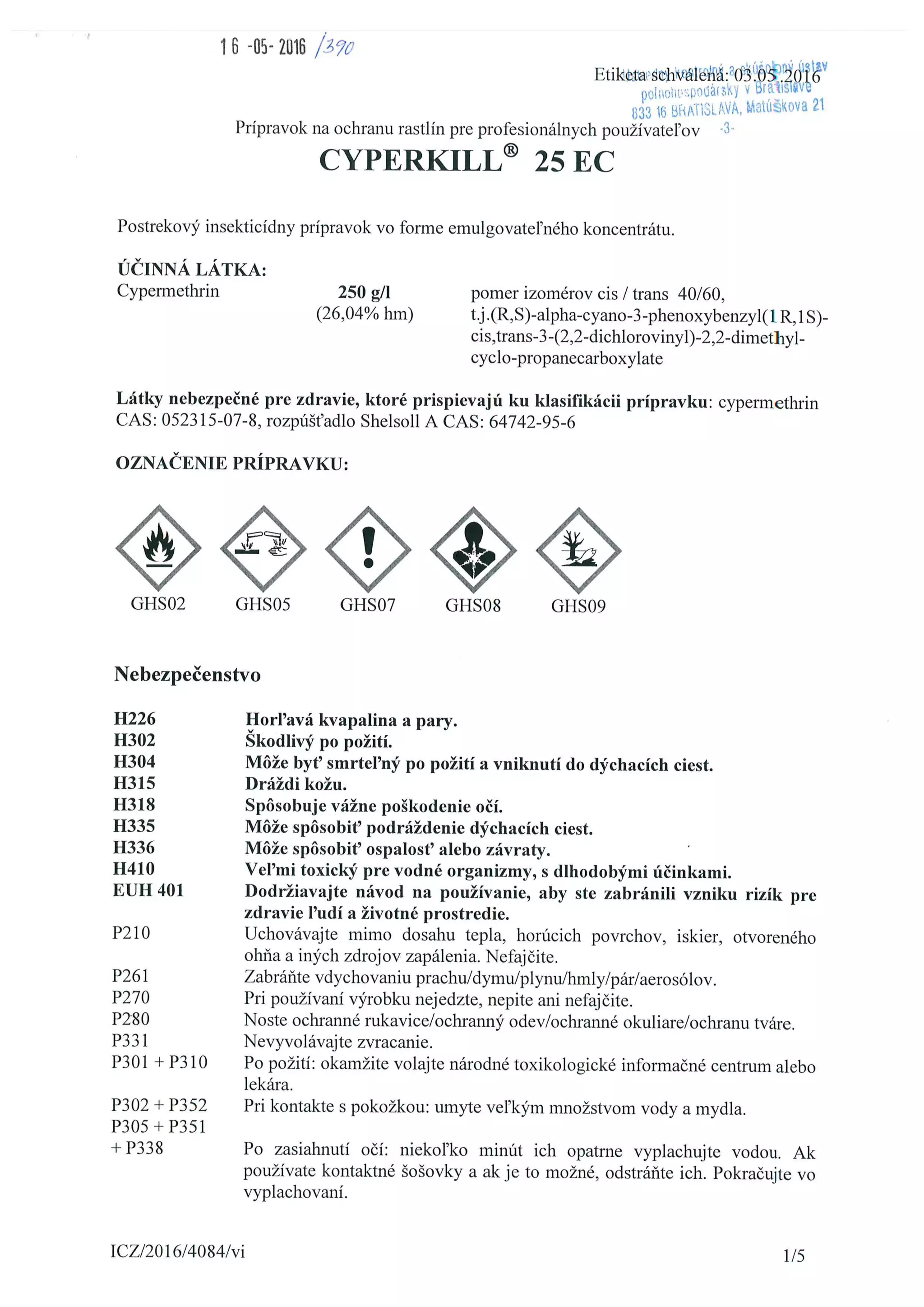 Insecticide cyperkill 25 ec label | PDF