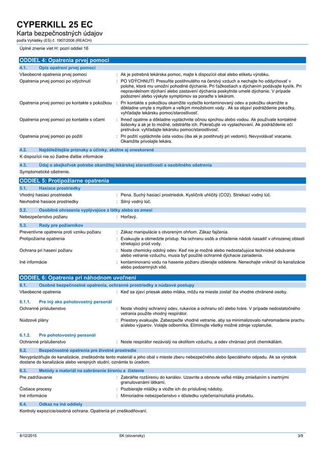Insecticide cyperkill 25 ec msds | PDF