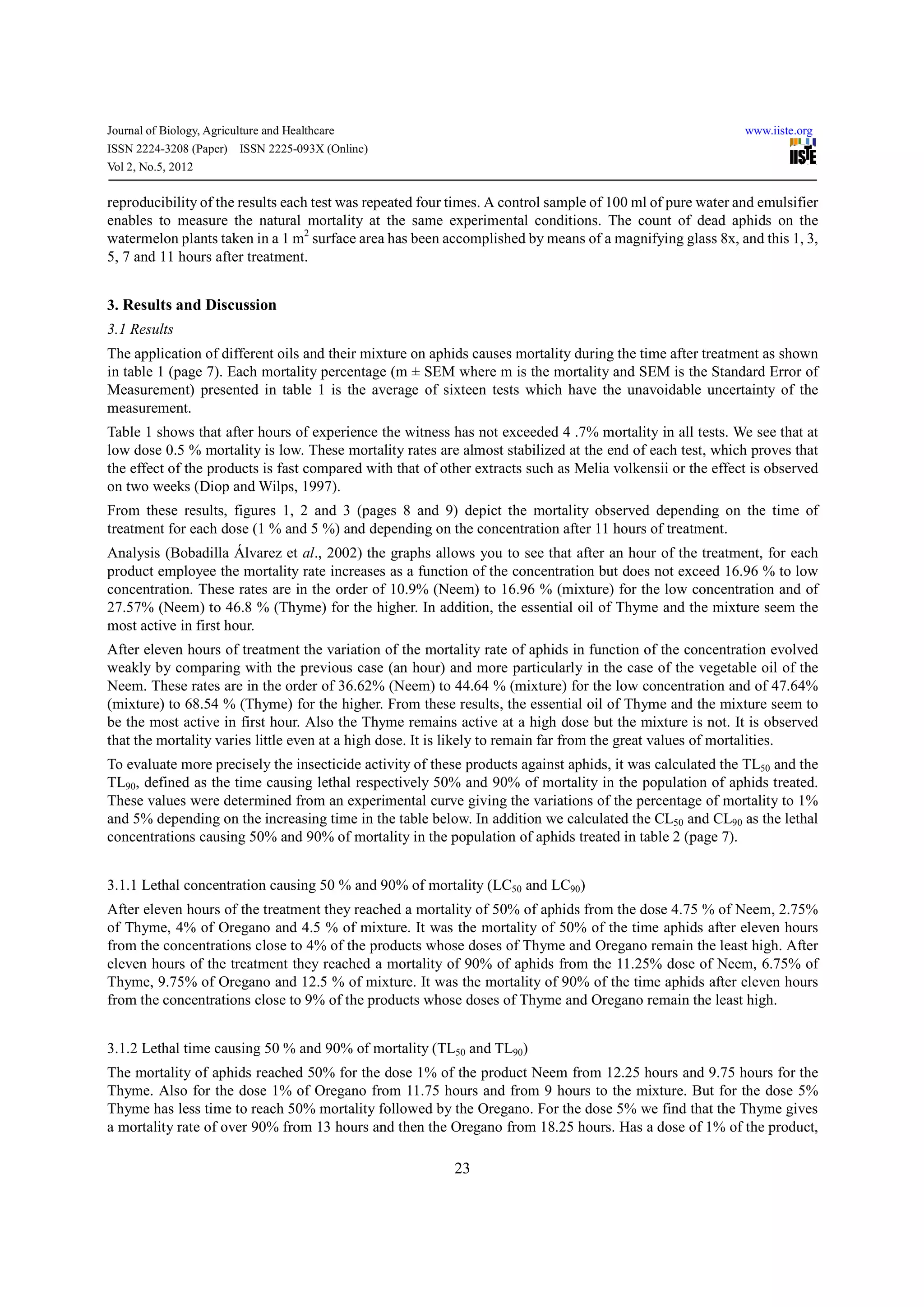 Insecticide effect of plant extracts on aphids of watermelon | PDF