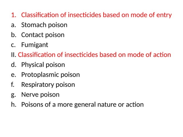 Insecticides - classification - mode of action.pptx