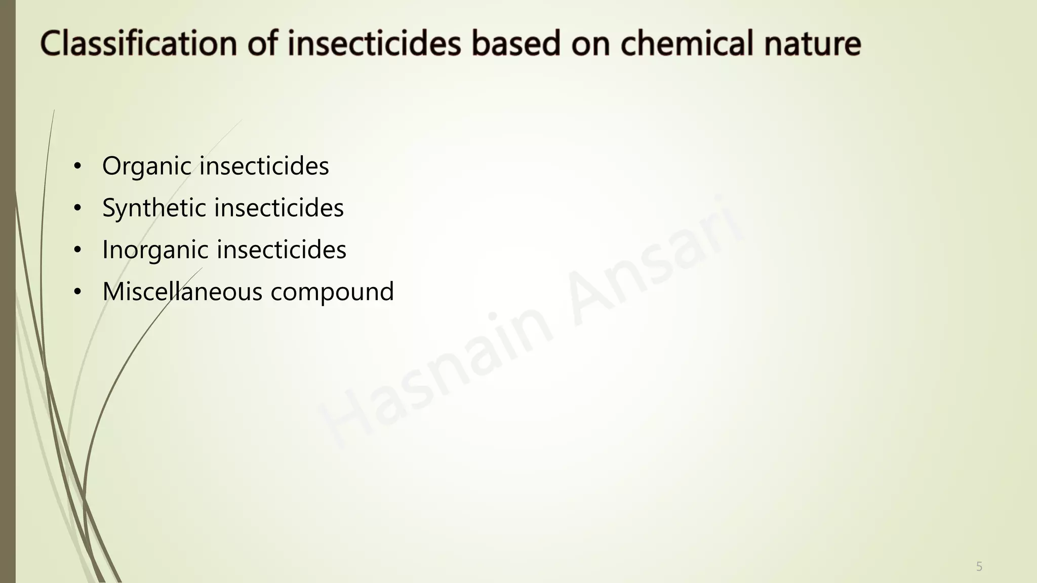 Insecticides and its clinical effects | PPT