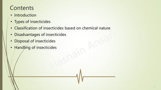 Insecticides and its clinical effects | PPT