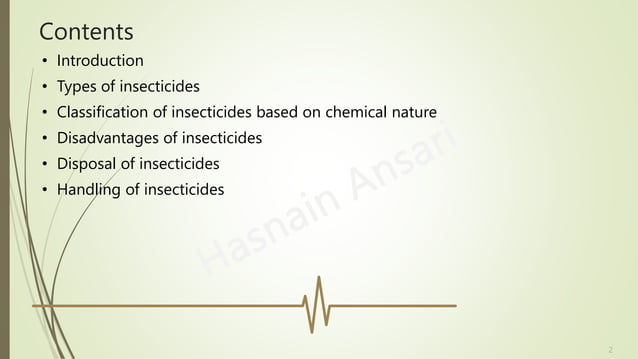 Insecticides and its clinical effects | PPT