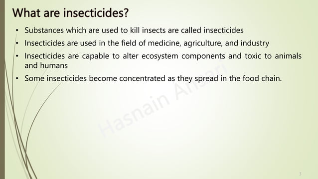 Insecticides and its clinical effects | PPT
