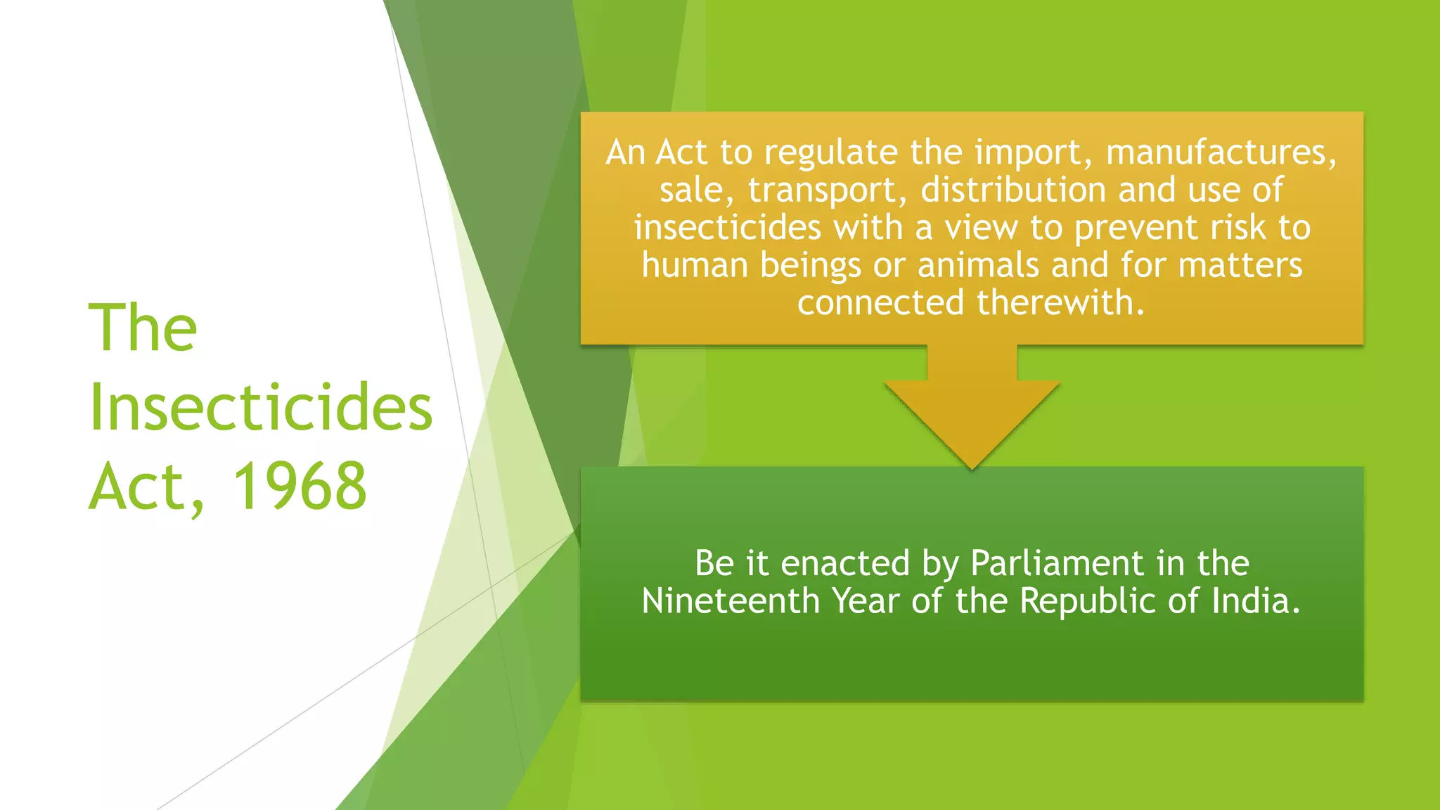 Insecticides Act,1968 | PPTX