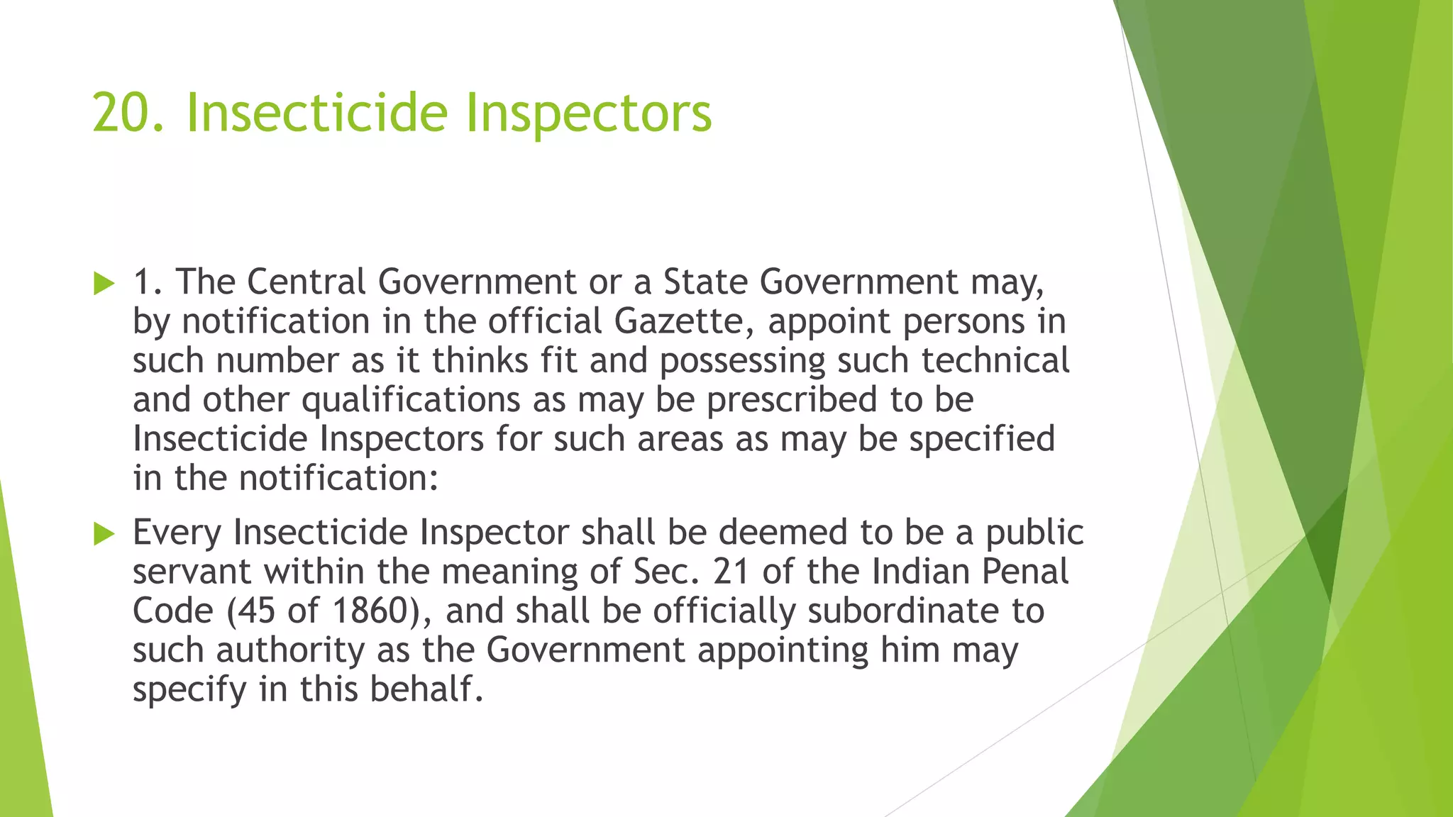 Insecticides Act,1968 | PPTX