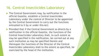 Insecticides Act,1968 | PPTX