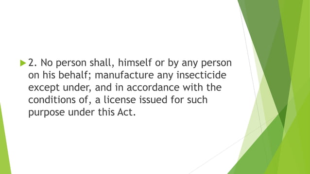 Insecticides Act,1968 | PPTX | Law