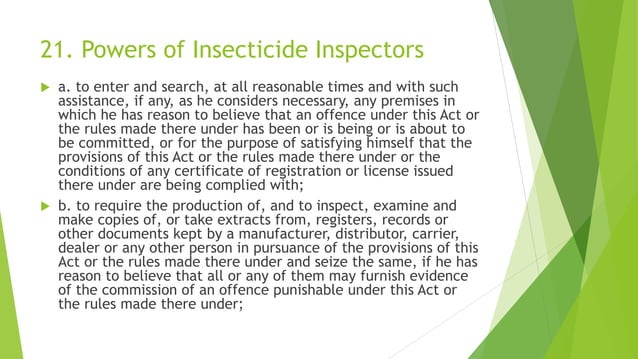 Insecticides Act,1968 | PPTX | Law