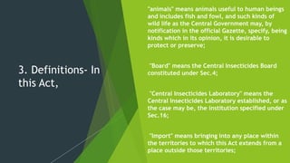 Insecticides Act,1968 | PPTX