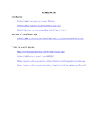 Insect legs and it's modifications | PDF