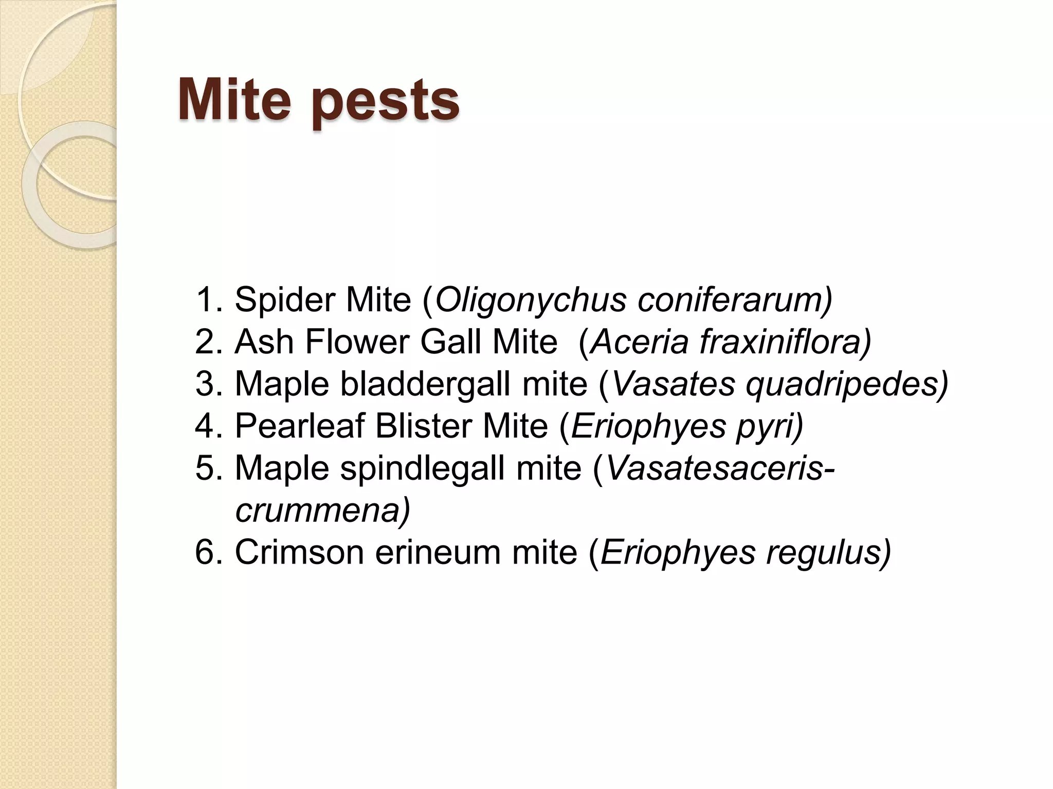 Insect, mite and nematode pests of forest | PPTX