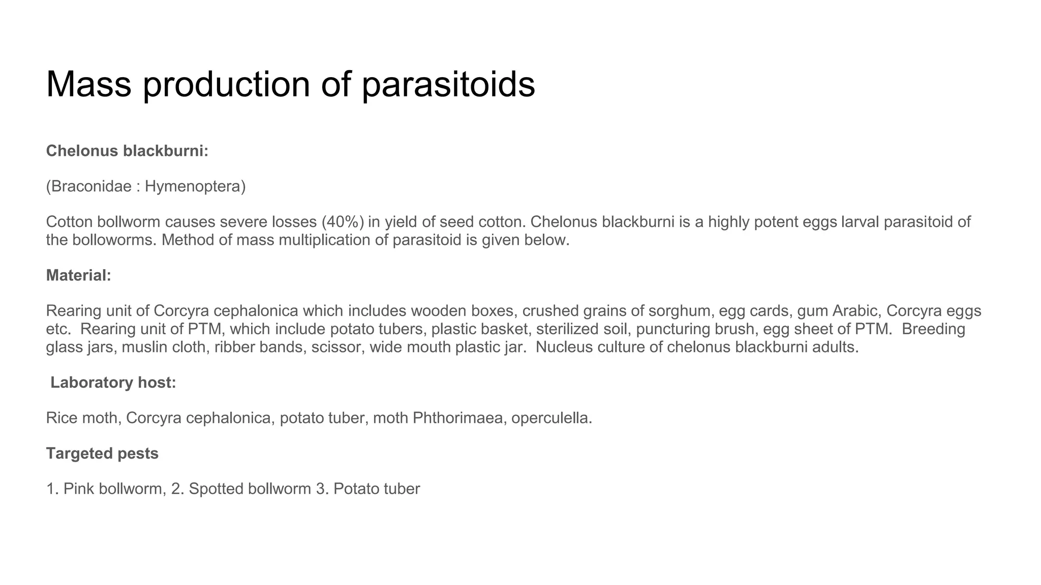 Insect orders bearing predators and parasitoids used in pest control ...