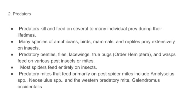 Insect orders bearing predators and parasitoids used in pest control ...