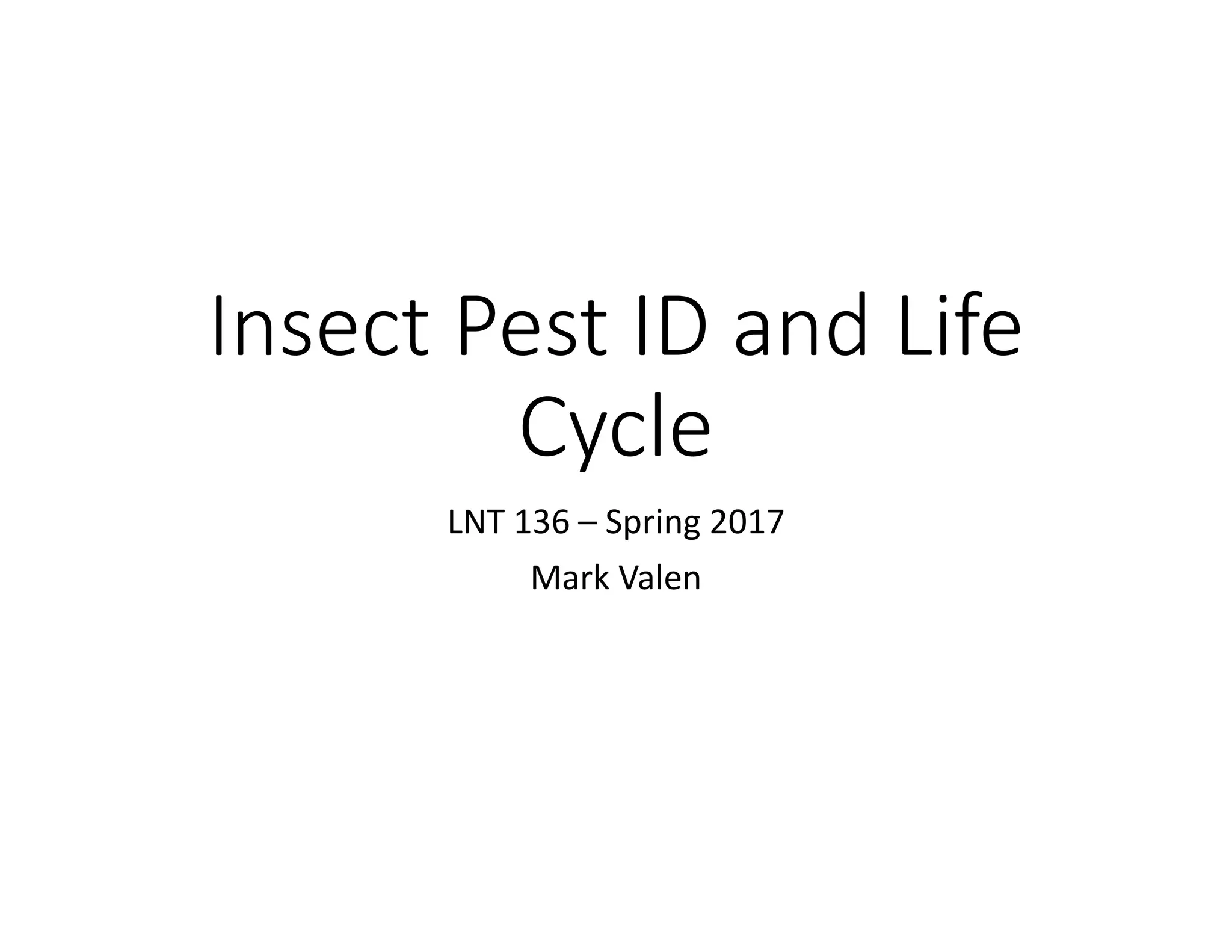 Insect Pest ID and Life Cycle | PDF