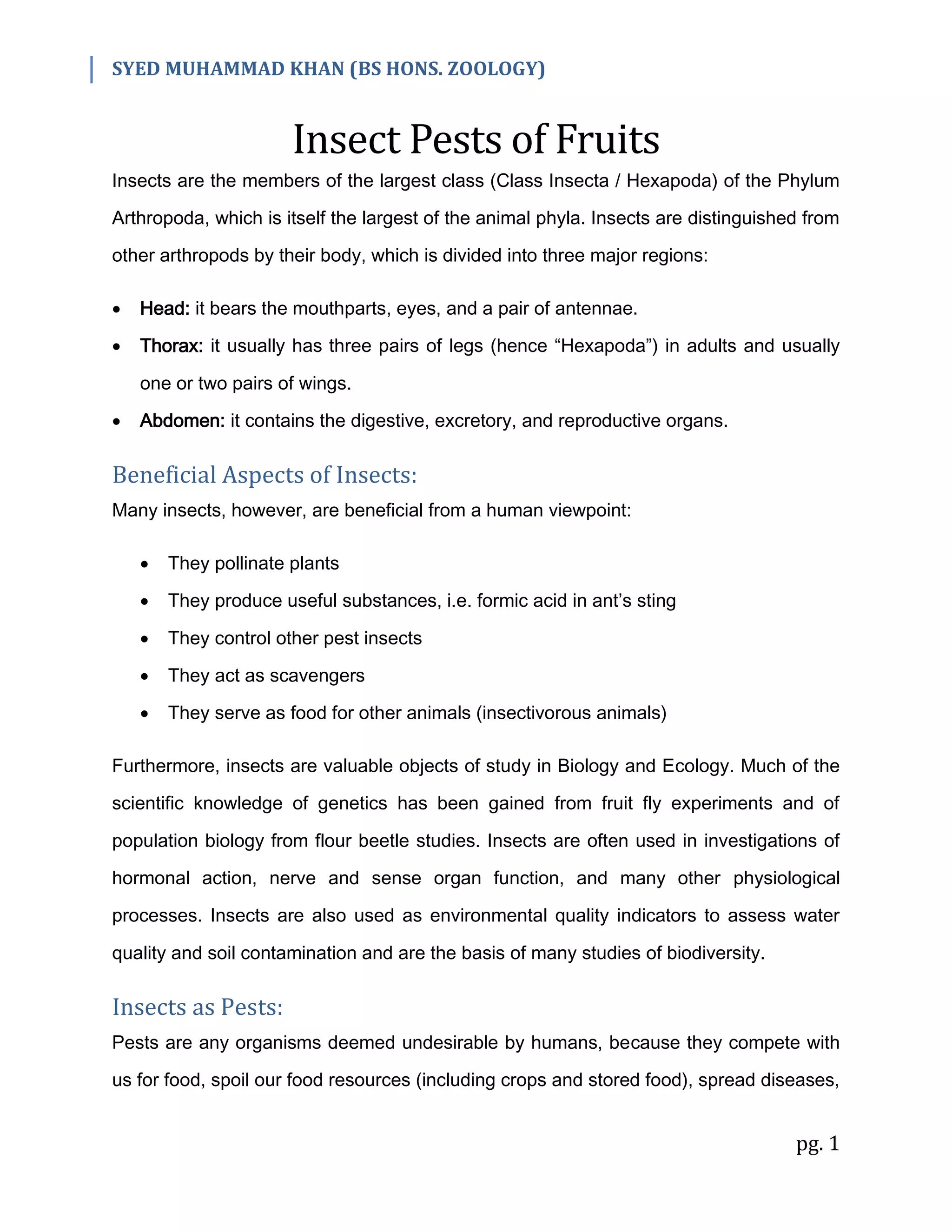Insect Pests of Fruits | PDF