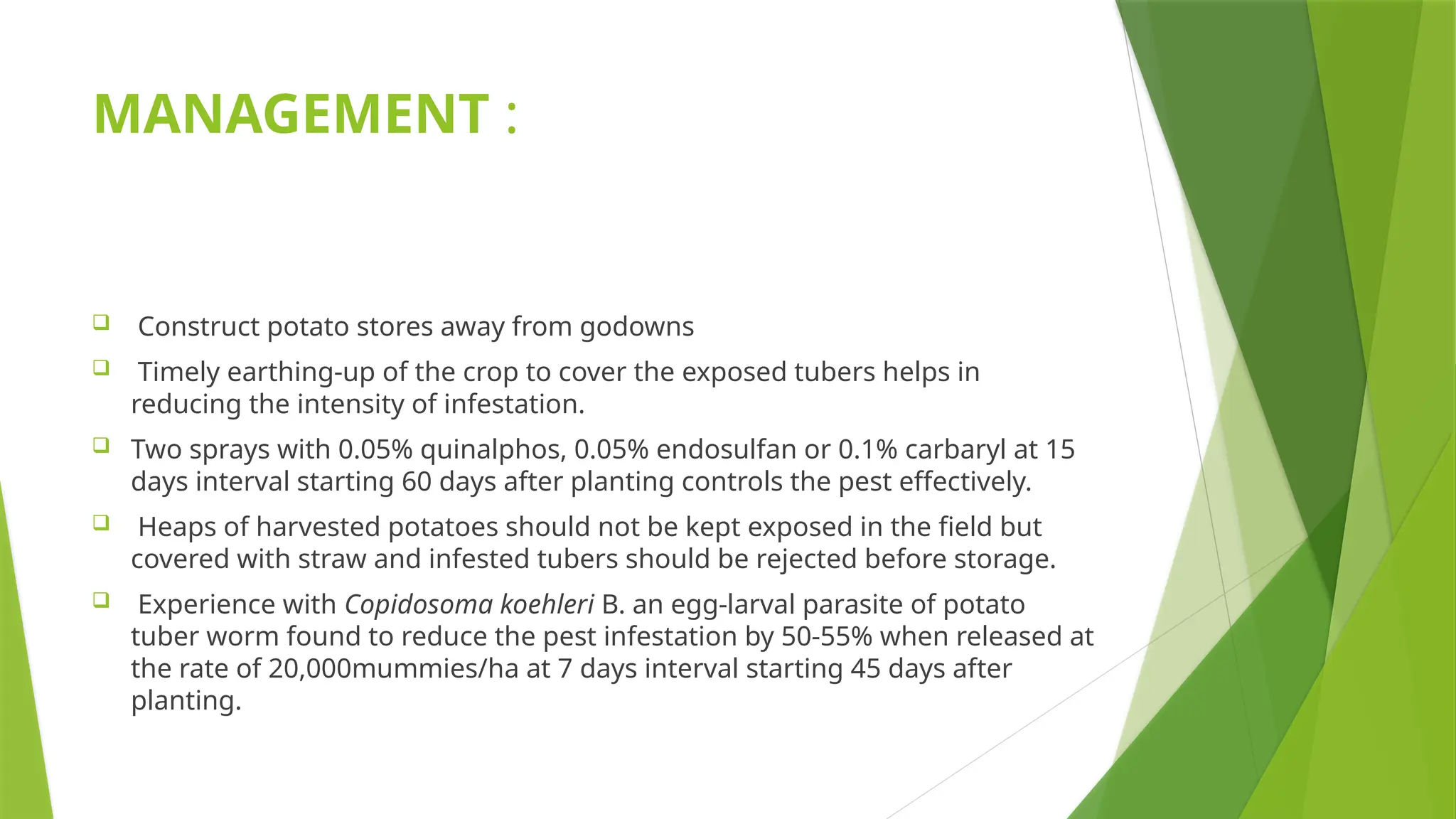 INSECT PESTS OF POTATO CROP AND THEIR MANAGEMENT | PPTX