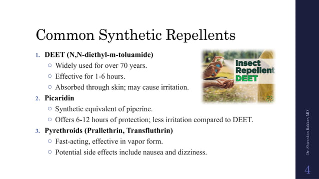 Insect Repellents: Types, Safety, and Proper Use | PPT