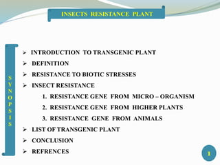 Insect resisance ppt | PPTX