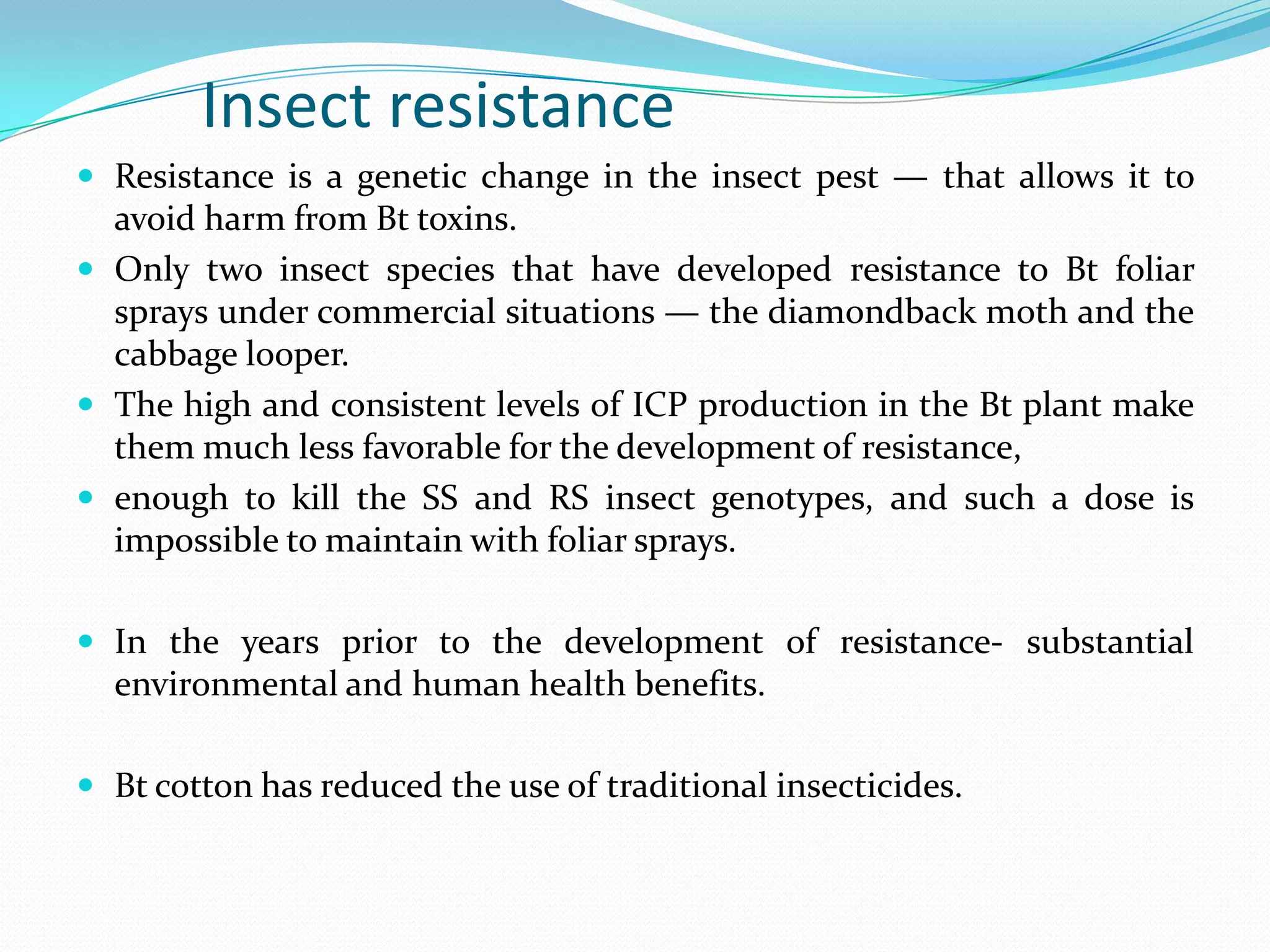 Insect resistance & future of bt transgenic crops | PPTX