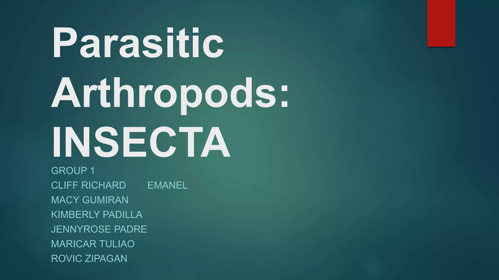 Parasithic Arthropods: Insecta | PPTX