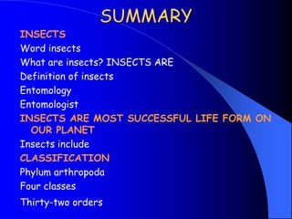 Insects study (Entomology) | PPT