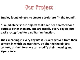 Introduction to Sculpture with images of bug sculpture | PPT