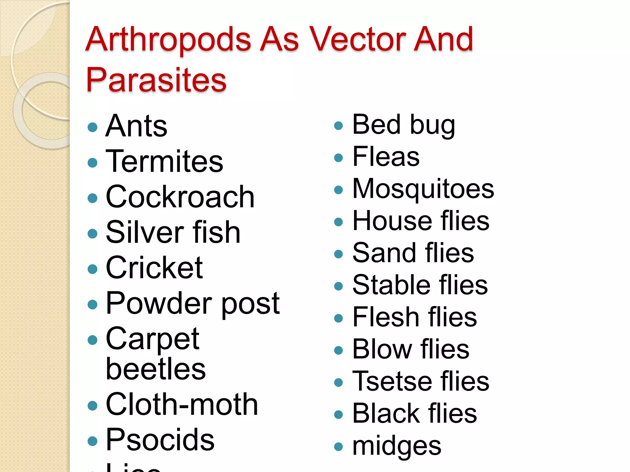 Insects of medical and veterinary importance | PPTX