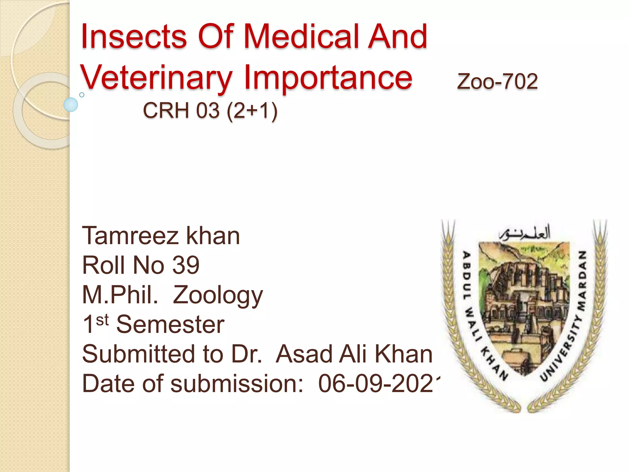 Insects of medical and veterinary importance | PPT