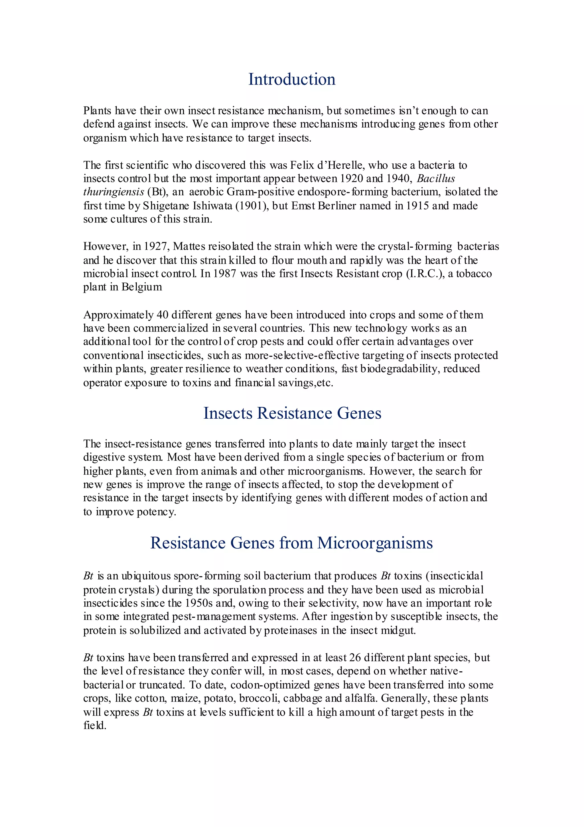 Insects resistance crops | PDF