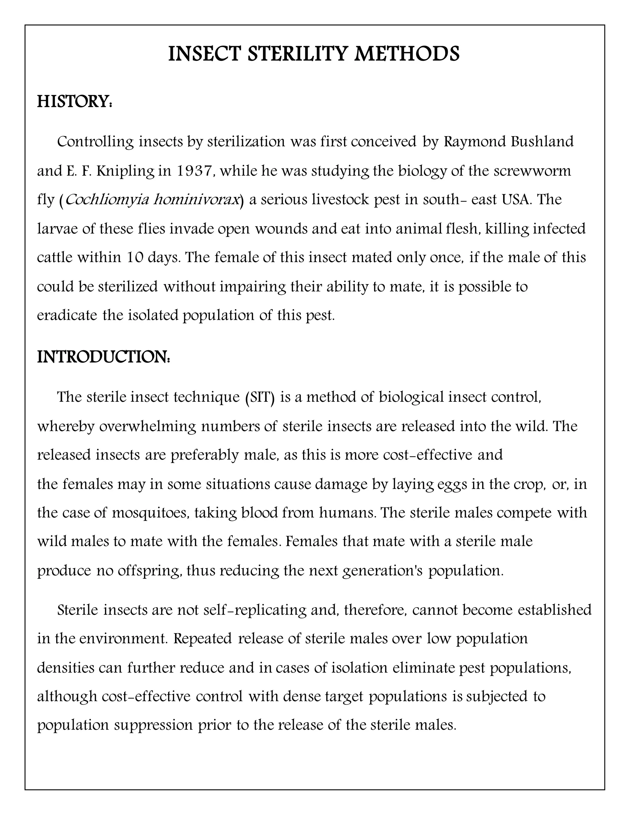 Insect sterility methods | DOCX