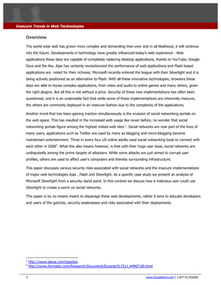 Insecure trends in web technologies 2009 | PDF | Social Networking | Internet