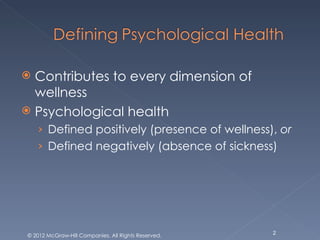 Health and Wellness Chapter 3 | PPT