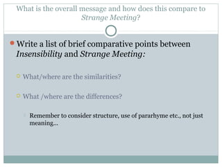 Insensibility – Wilfred Owen | PPT