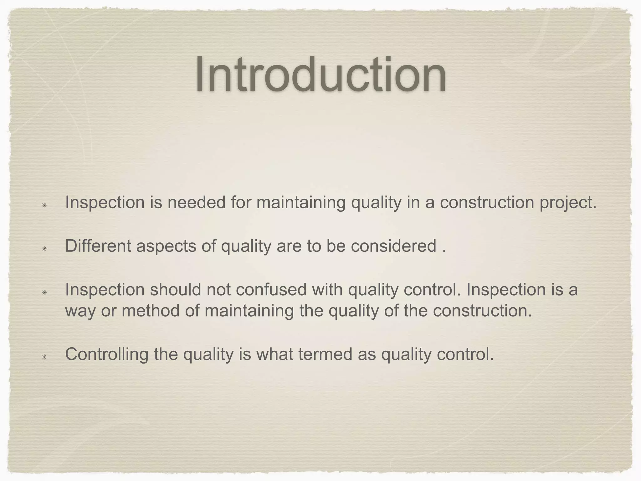 Insepction and quality control | PPTX