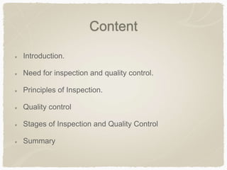 Insepction and quality control | PPTX | Construction Industry | Industries