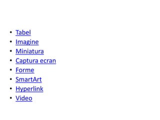 Inserare de obiecte | PPT