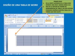 Insercion de una tabla en word | PPT