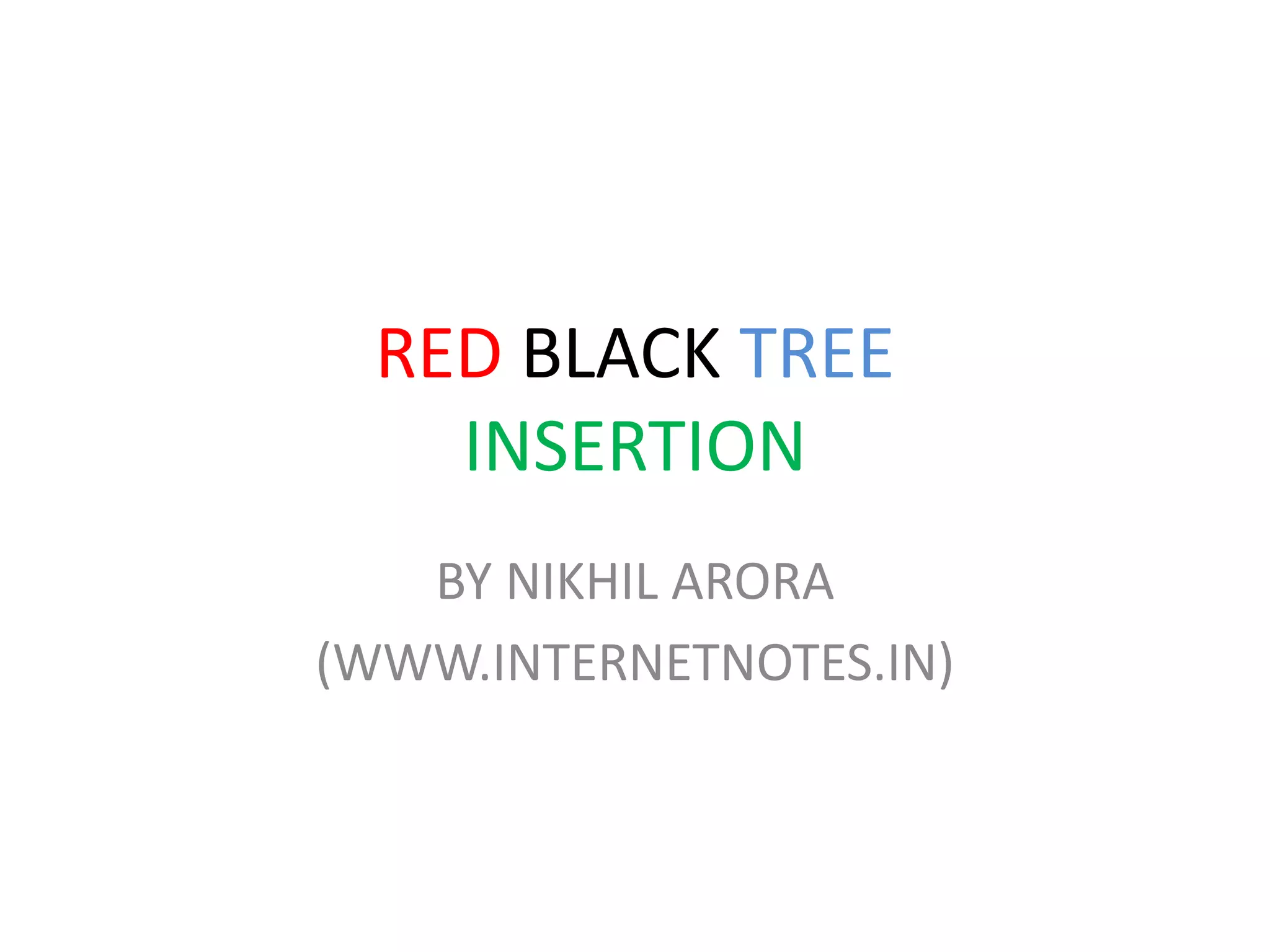 Insertion in RED BLACK TREE | PPTX