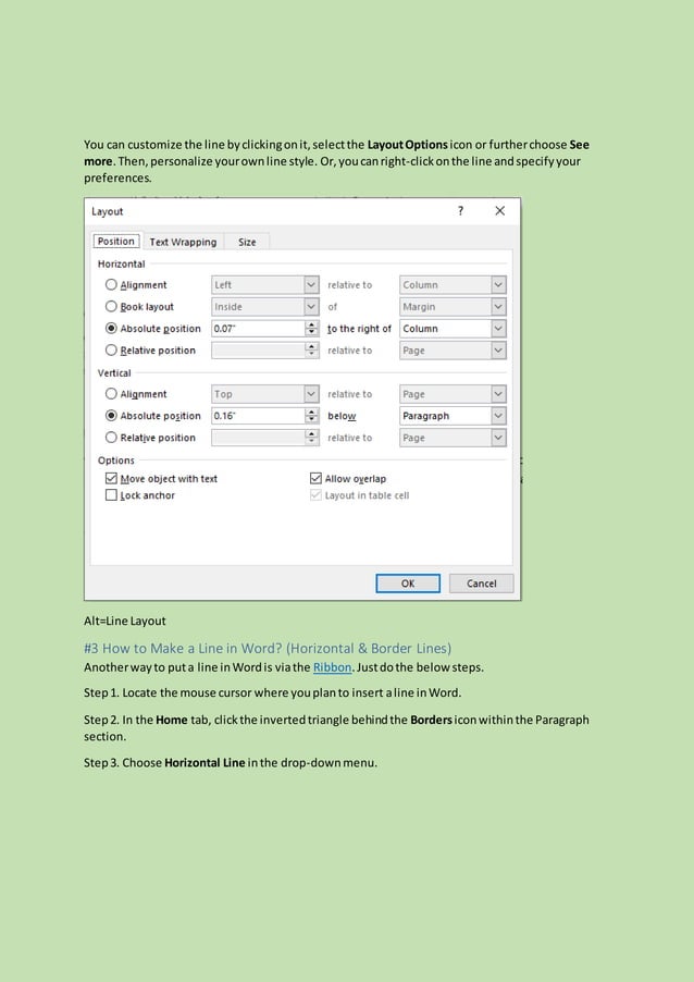 Insert a line in word | PDF