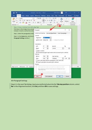 Insert a line in word | DOCX